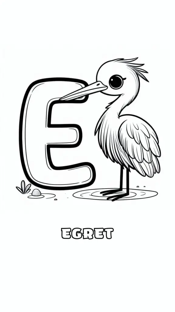 19 Letter E-dieren Kleurplaat Voor Kinderen Om Te Studeren