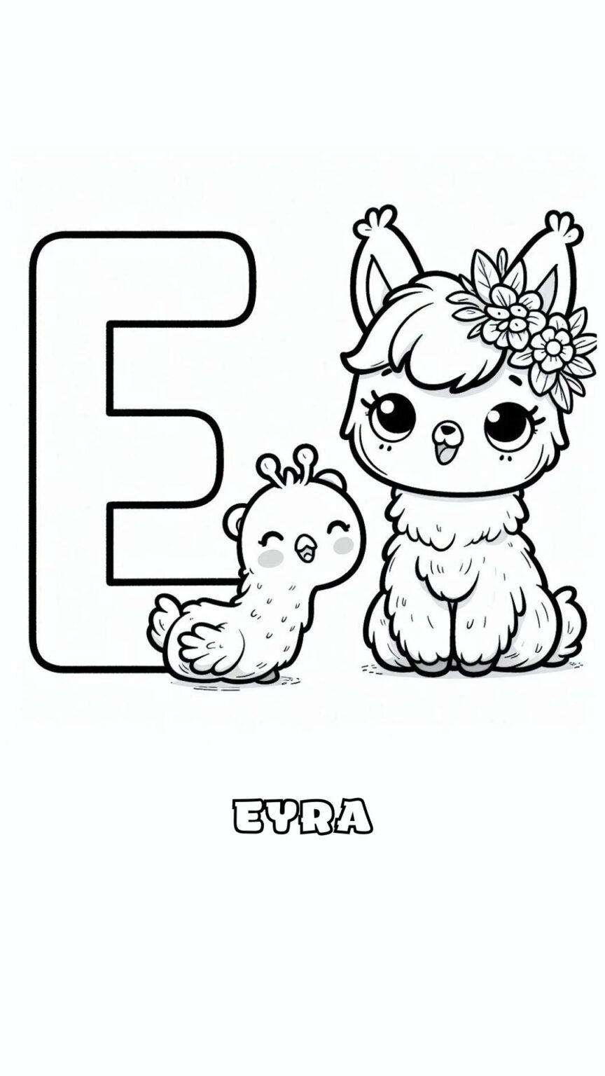 19 Letter E-dieren Kleurplaat Voor Kinderen Om Te Studeren