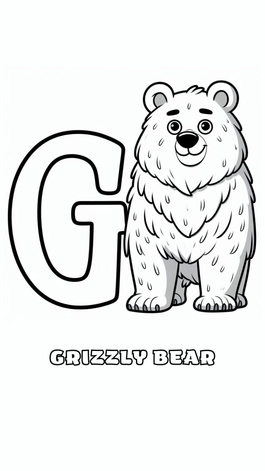 18 bokstaven G djur målarbok för barn att studera