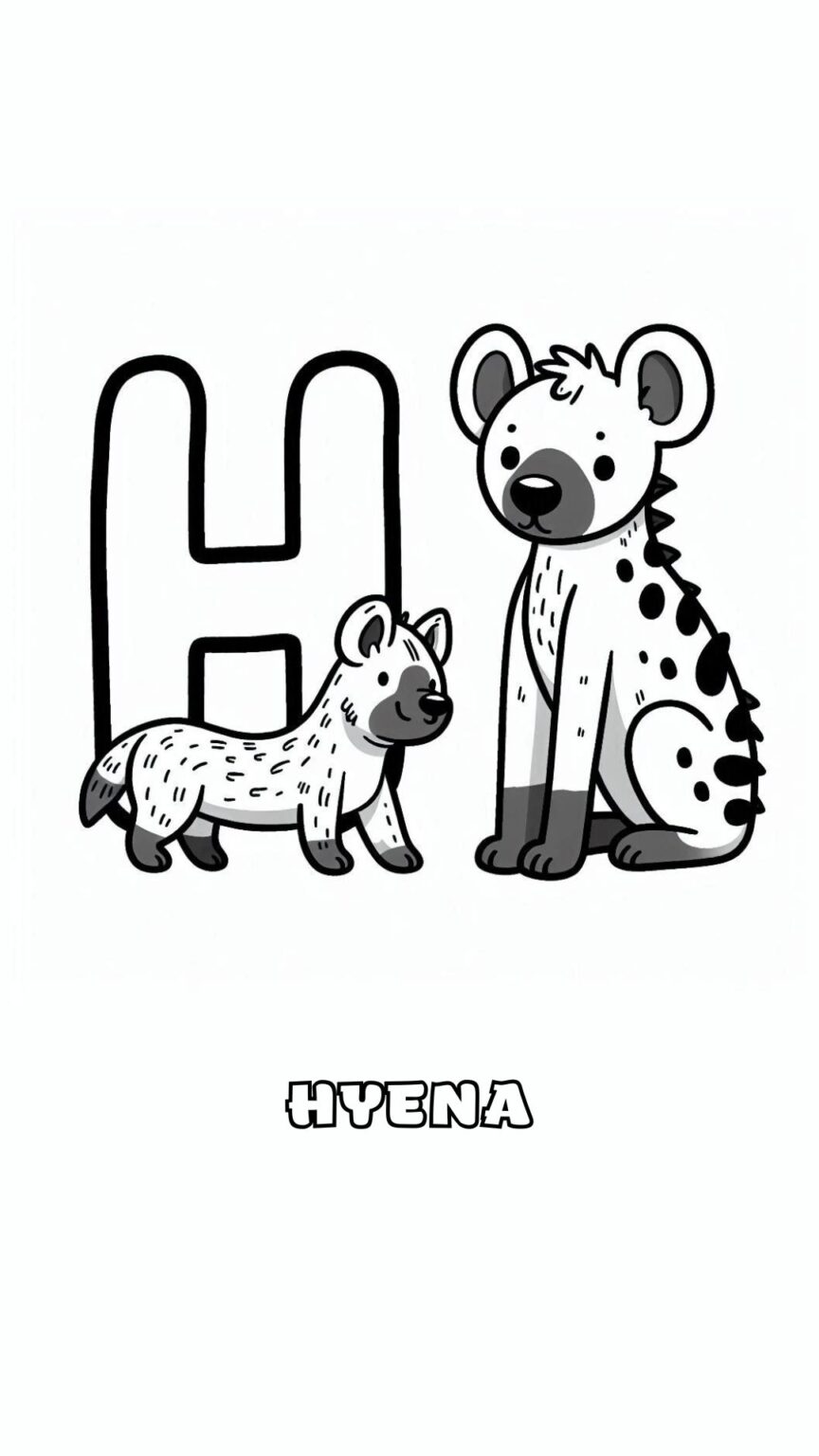 Letter H-dieren Kleurplaat Voor Kinderen Om Te Studeren