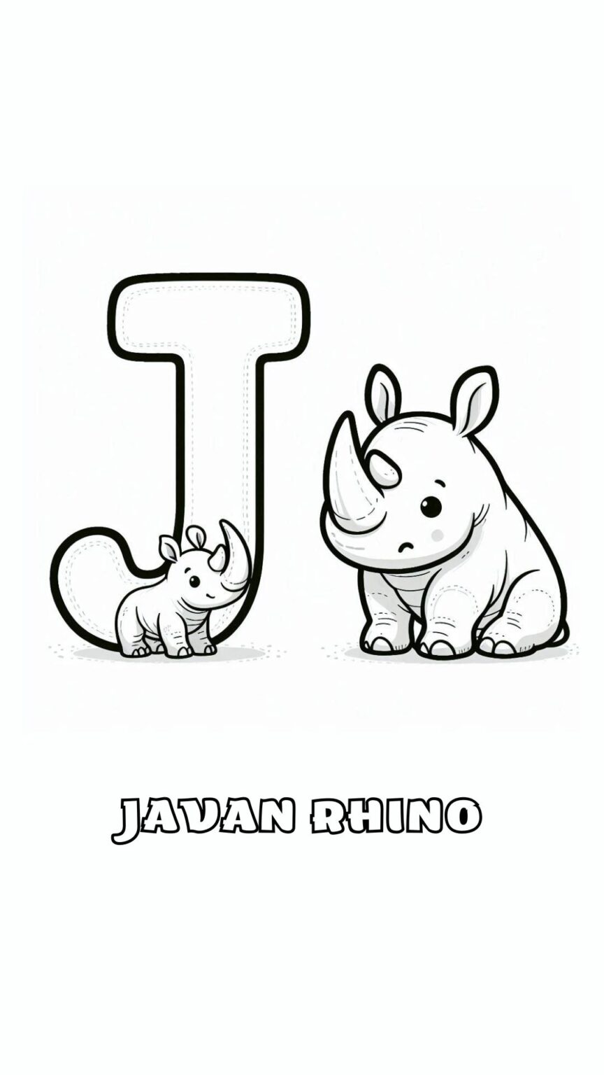Página para colorir de animais com letra J para as crianças estudarem