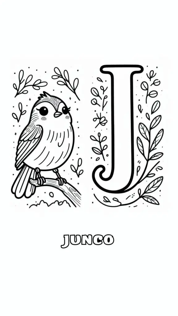 Página para colorear de animales de la letra J para que los niños estudien