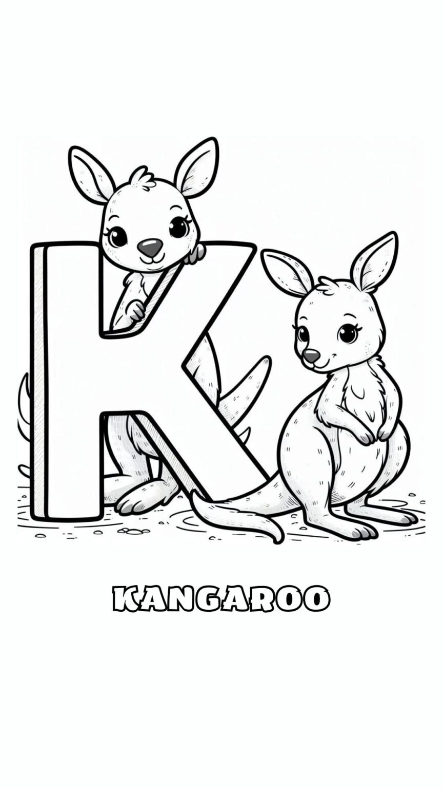 14 Letter K Animals Coloring Page For Kids To Study