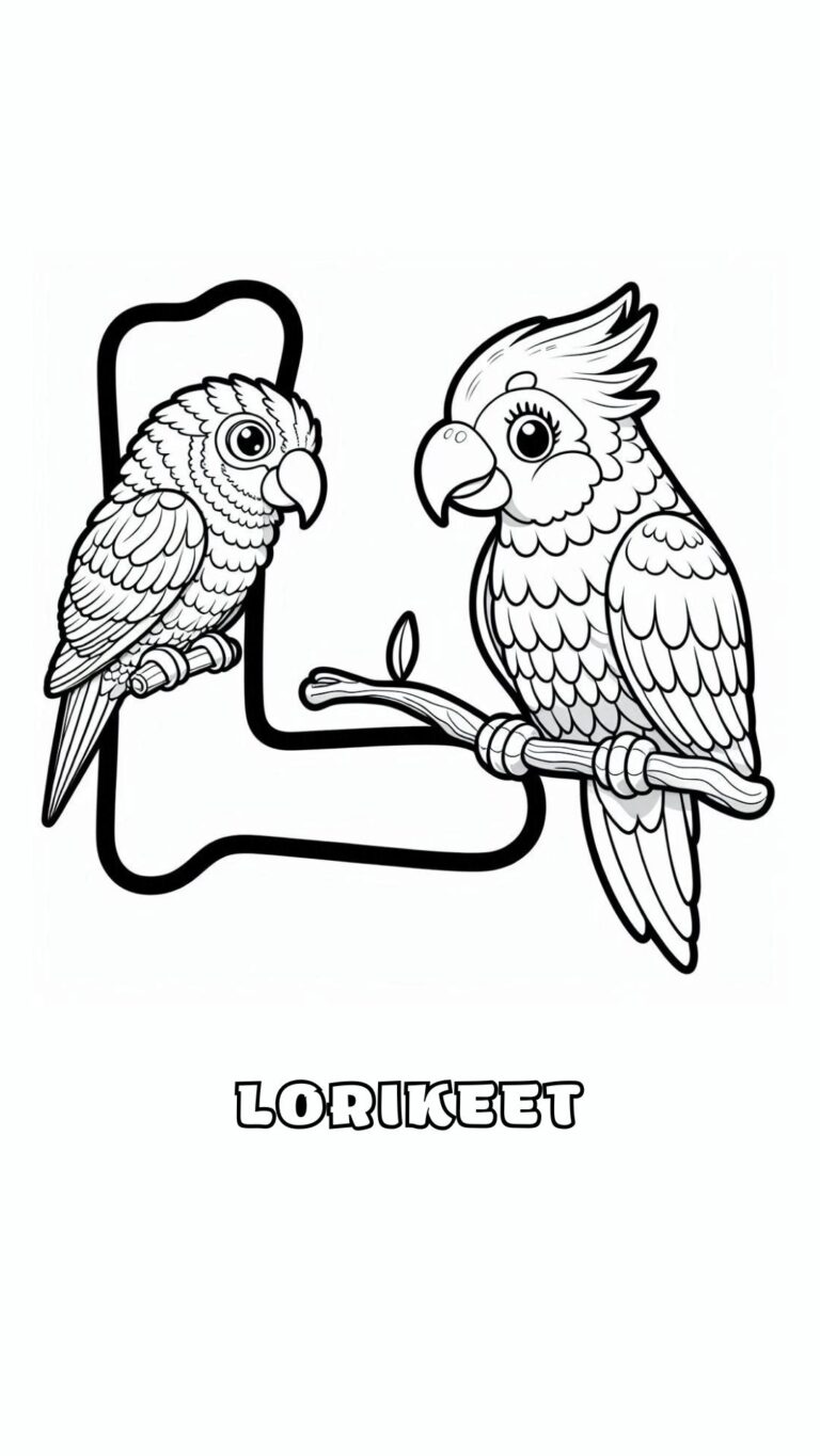 Kolorowanka z literą L-Zwierzęta dla dzieci do nauki