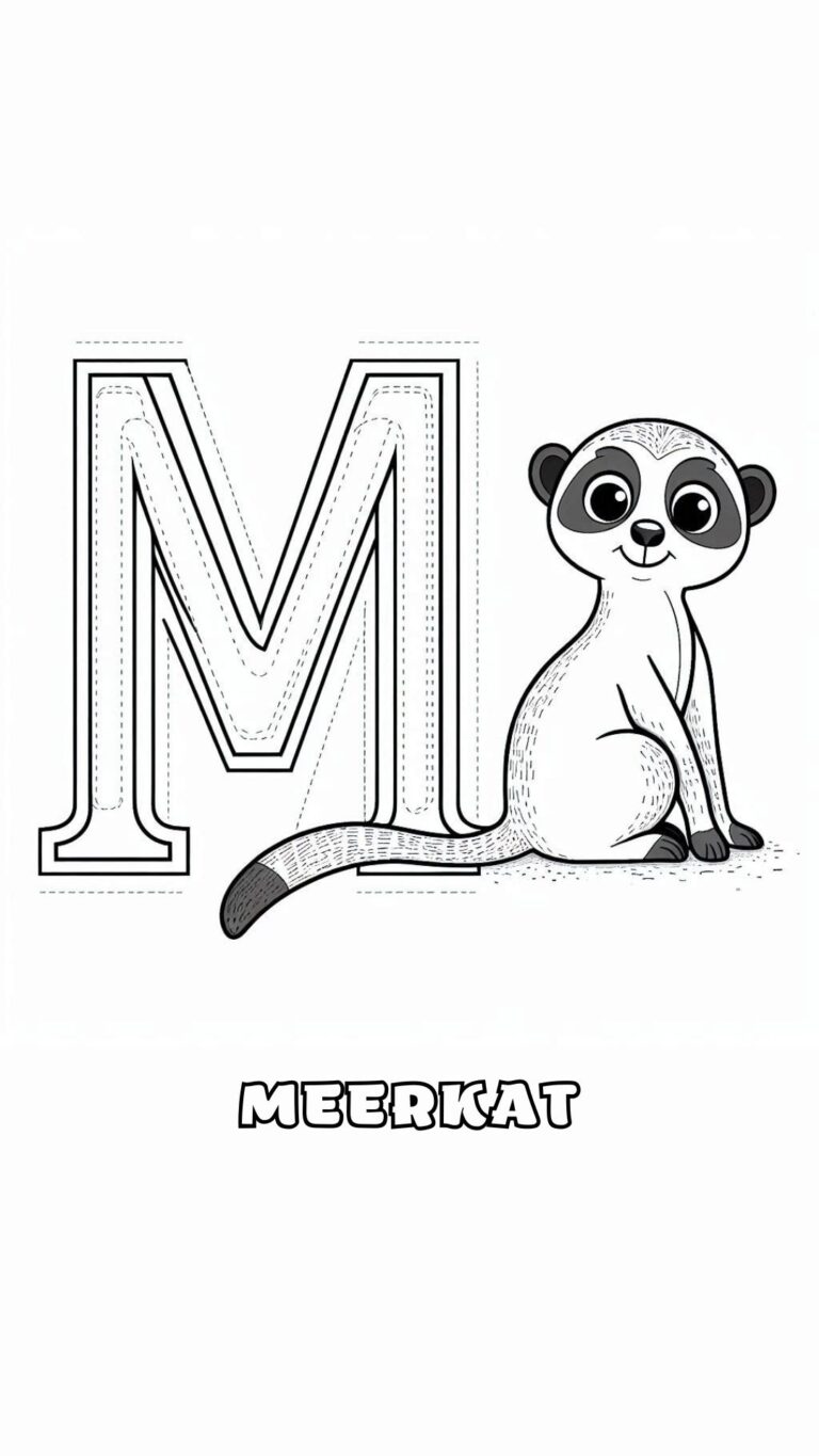 16 Letter M Animals Coloring Page For Kids To Study