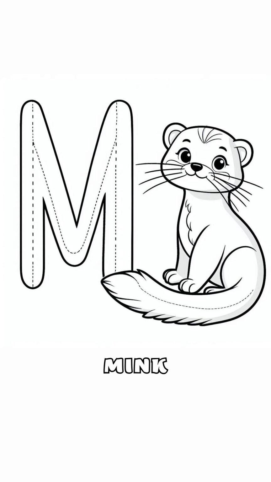 16 Letter M Animals Coloring Page For Kids To Study