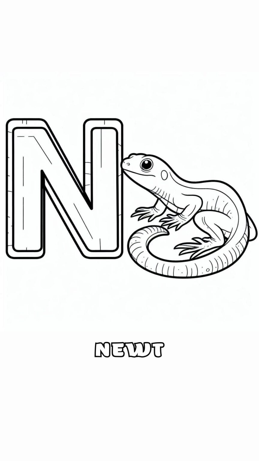 15 Letter N Animals Coloring Page For Kids To Study