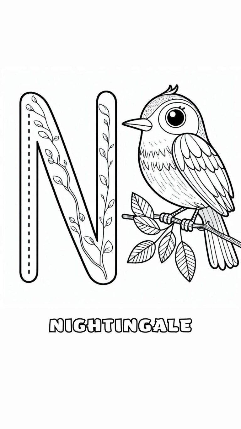 15 Letter N Animals Coloring Page For Kids To Study