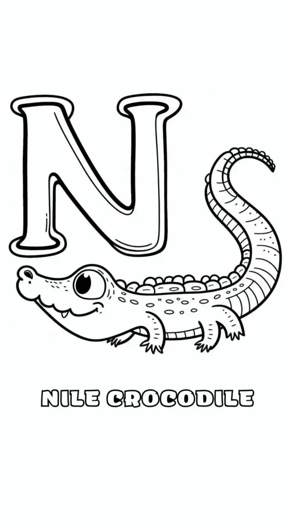 15 Coloriage d'animaux de la lettre N que les enfants peuvent étudier