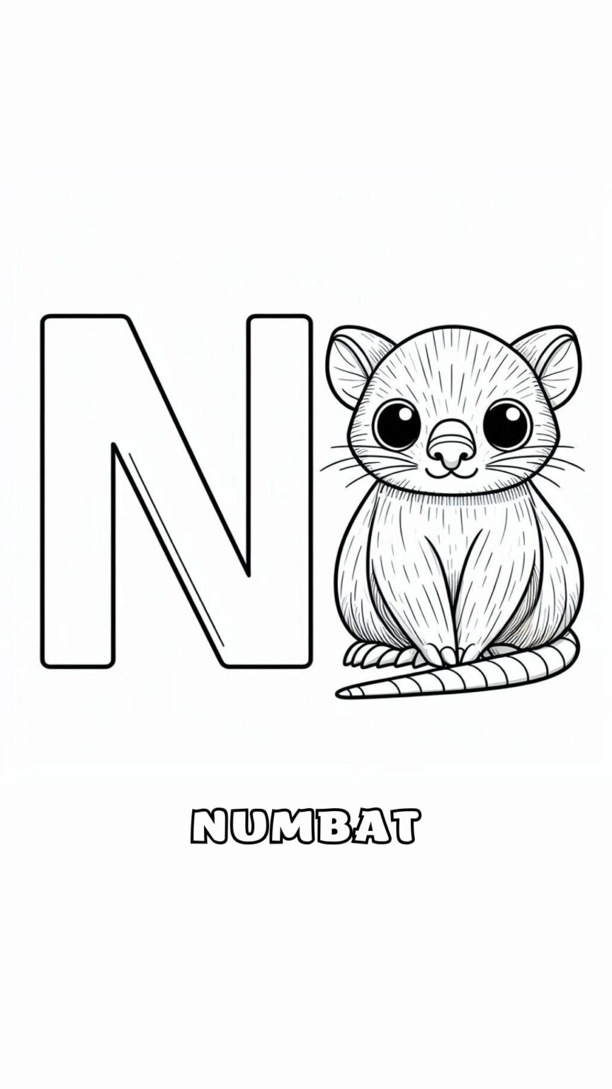 15 Coloriage d'animaux de la lettre N que les enfants peuvent étudier