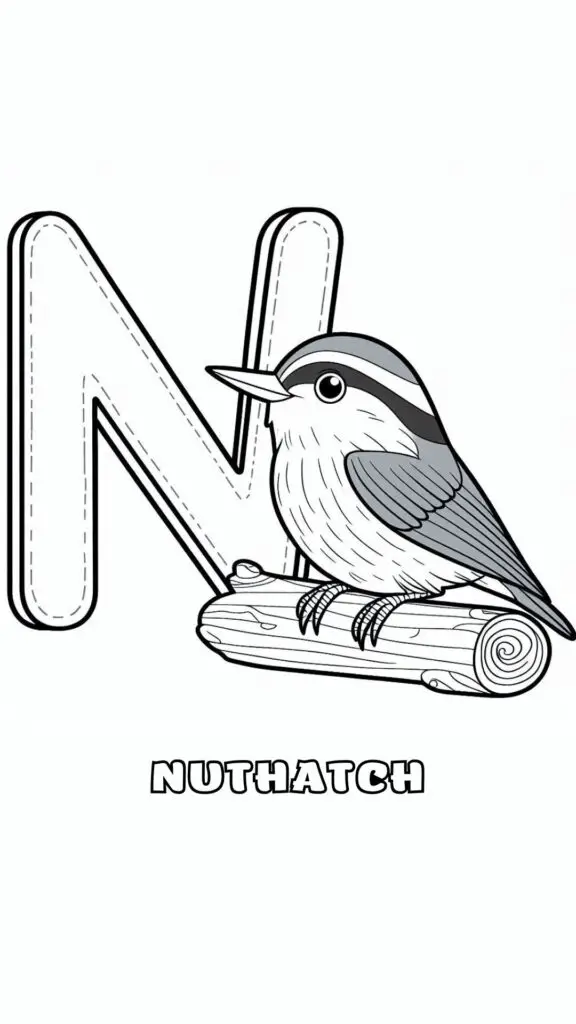 15 Coloriage d'animaux de la lettre N que les enfants peuvent étudier
