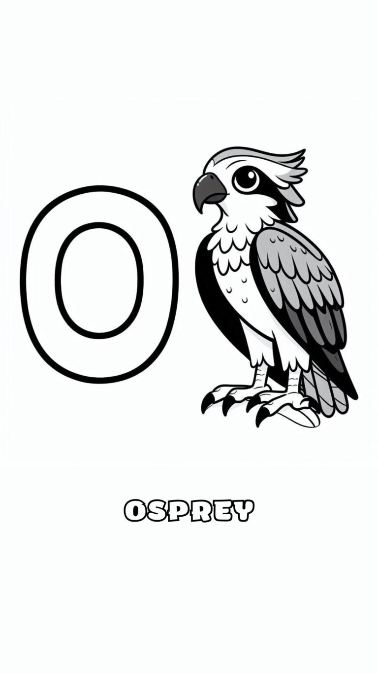 Letter O Animals Coloring Page For Kids To Study