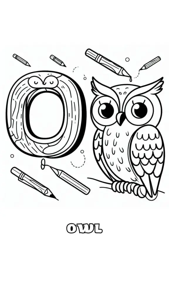 Letter O Animals Coloring Page For Kids To Study