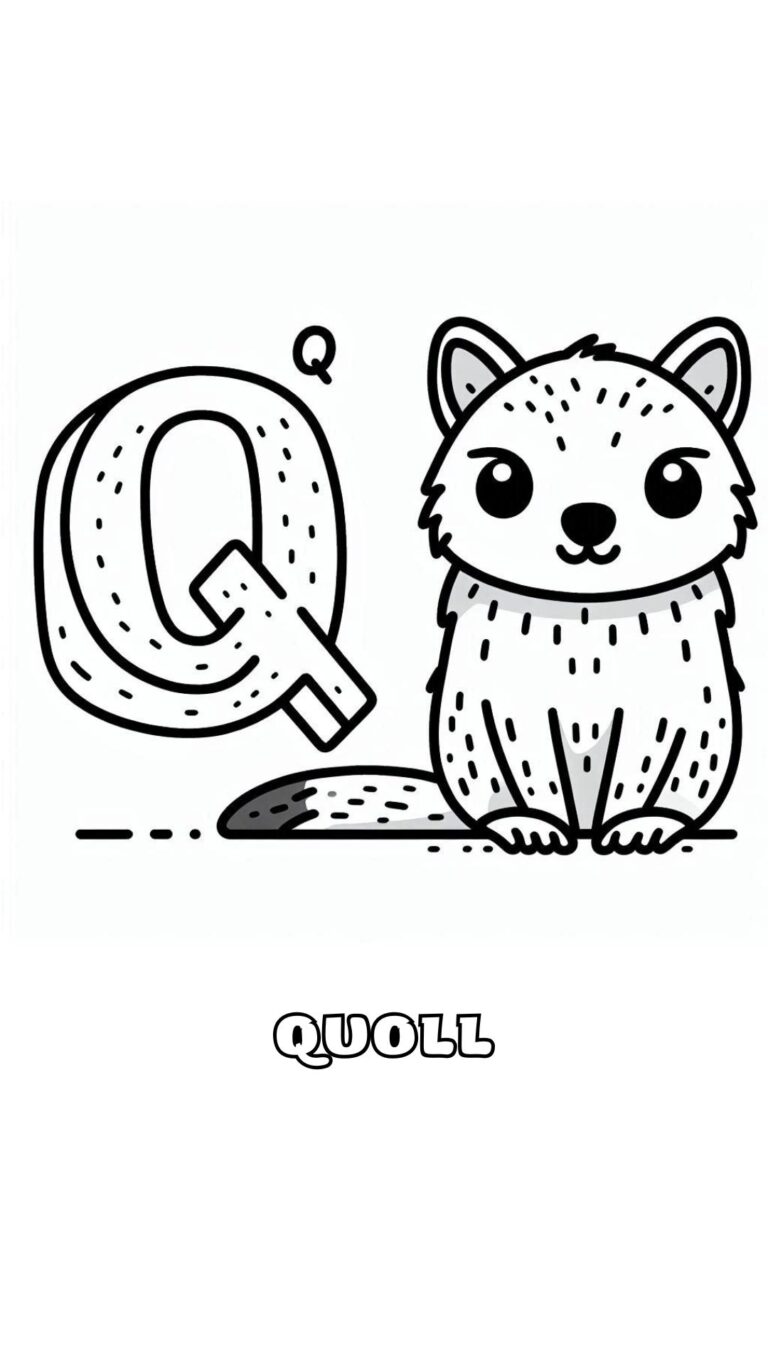 Letter Q Animals Coloring Page For Kids To Study