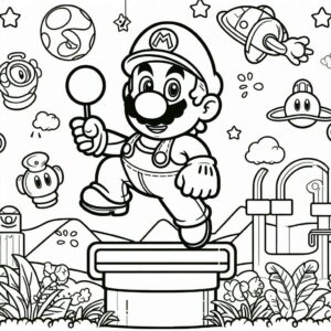 54 Mario de colorat pentru copii (Desene imprimabile)