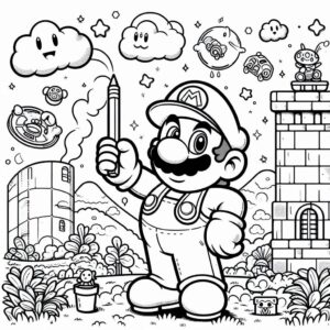 57 Mario de colorat pentru copii (Desene imprimabile)