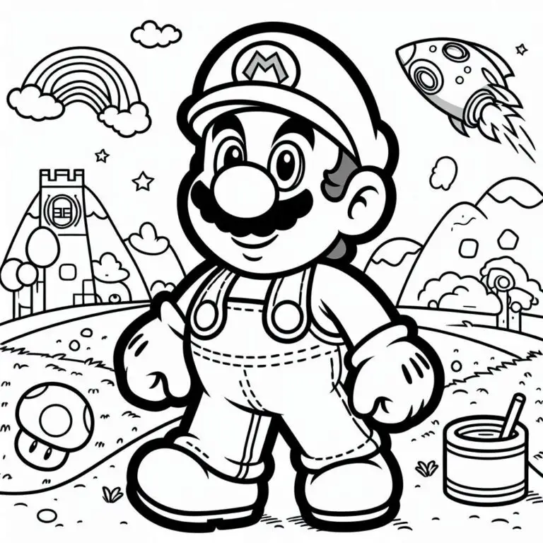 57 Mario de colorat pentru copii (Desene imprimabile)