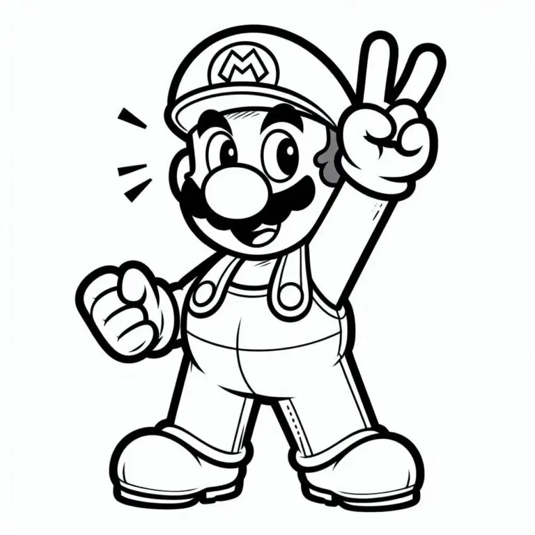 57 Mario de colorat pentru copii (Desene imprimabile)