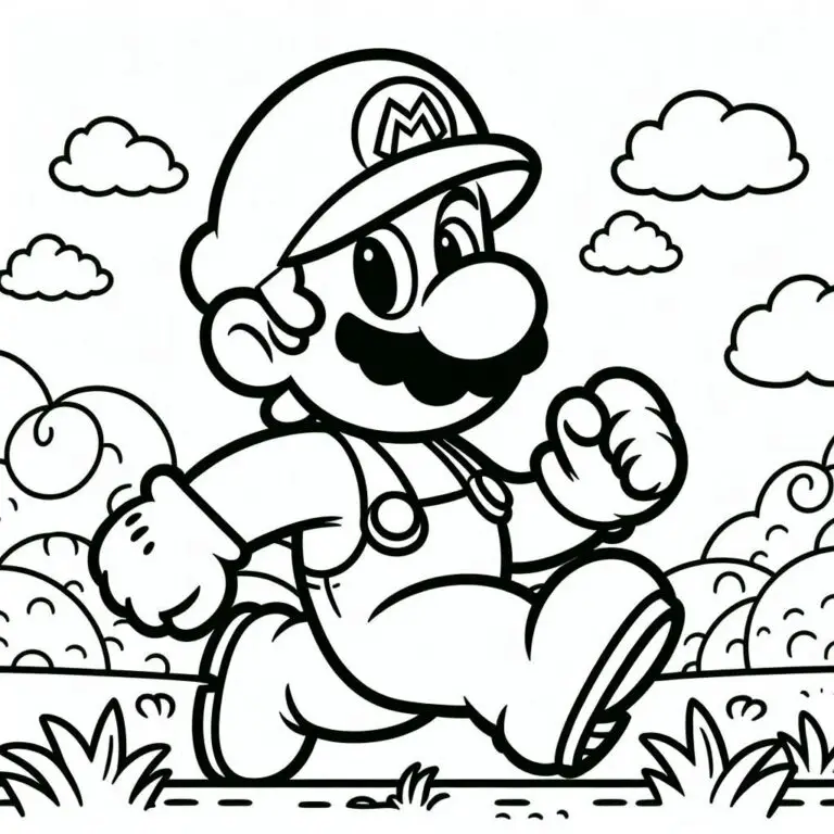 54 Mario de colorat pentru copii (Desene imprimabile)