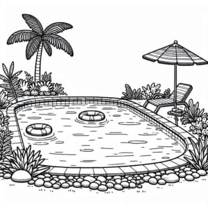 27 Della piscina da colorare unico e stampare PDF gratuita