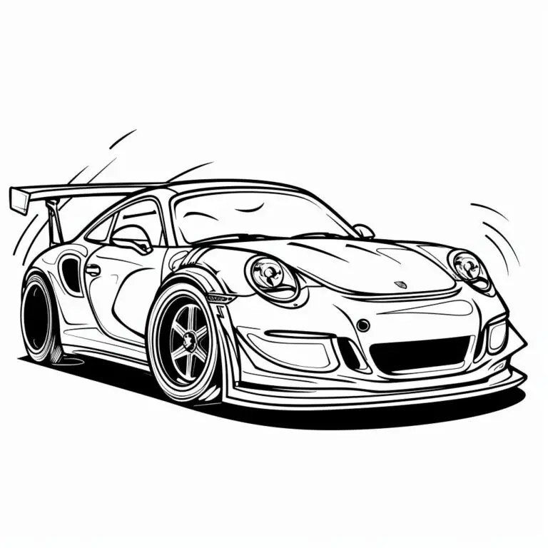 45 Racerbil Tegninger Farvelægning Printbar gratis PDF