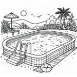 24 Swimming pool coloring pages for Kids | Free Printables