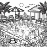 24 Swimming pool coloring pages for Kids | Free Printables