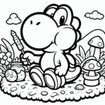 52 Dibujo de Yoshi para colorear | dibujos para imprimir