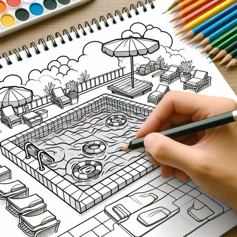 24 Swimming pool coloring pages for Kids | Free Printables