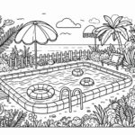 24 Swimming pool coloring pages for Kids | Free Printables