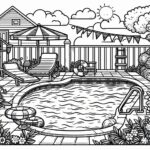 24 Swimming pool coloring pages for Kids | Free Printables