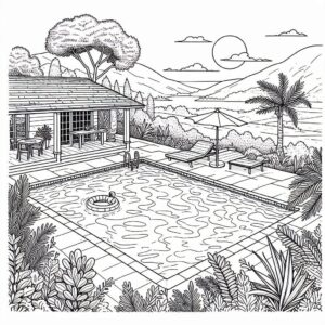 27 Della piscina da colorare unico e stampare PDF gratuita