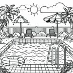 27 Della piscina da colorare unico e stampare PDF gratuita