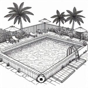 27 Della piscina da colorare unico e stampare PDF gratuita