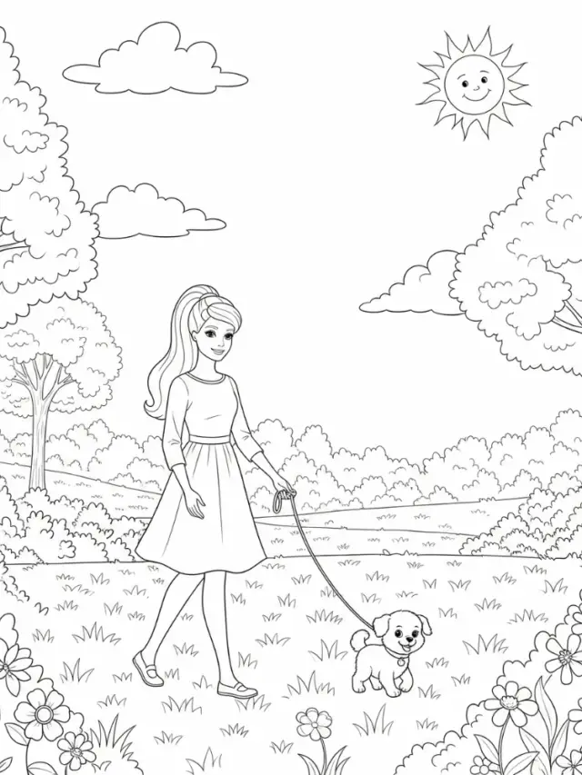 41 Barbie de colorat pentru copii (Desene imprimabile)