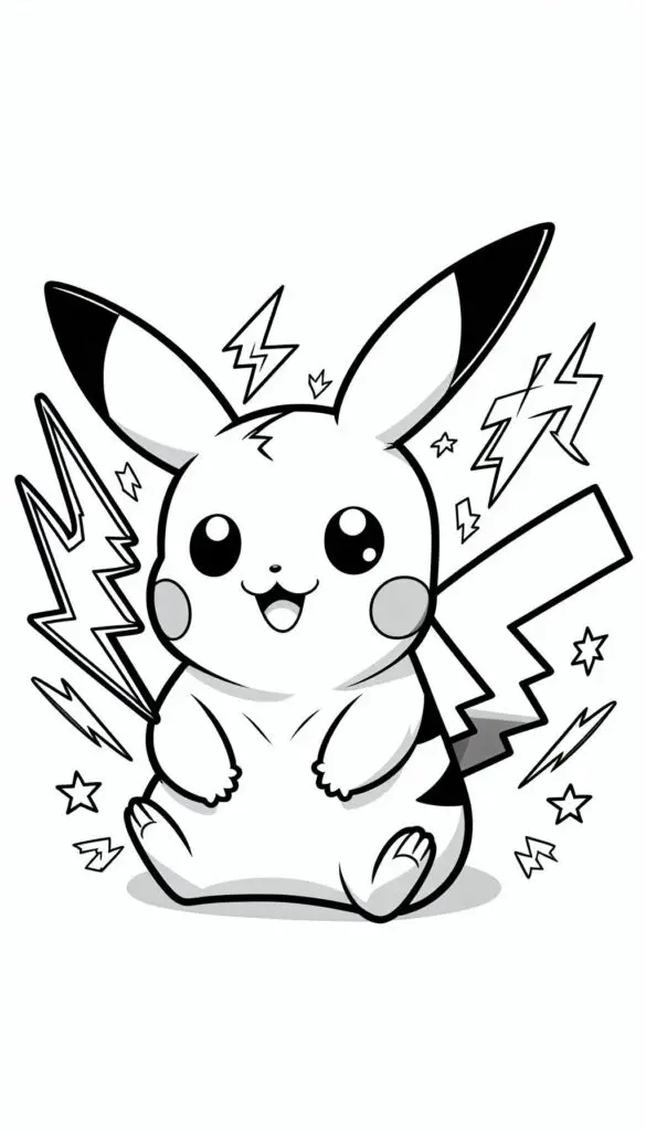 [53+] Pikachu Kleurplaat Unieke | Download En Print PDF