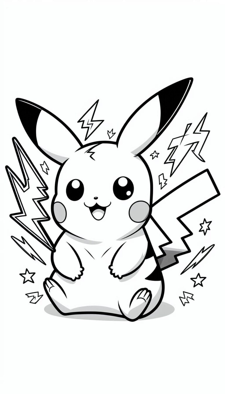[53+] Pagina de colorat Pikachu Unică | Download Și imprimați PDF