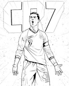 30+ Cristiano ronaldo de colorat gratuit (Desene imprimabile)