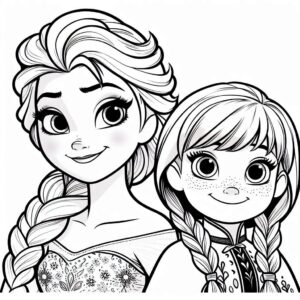 70+ Coloriage Elsa Et Anna Unique | Download Et imprimer