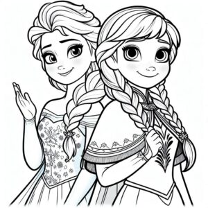 70+ Elsa si Anna de colorat gratuit (Desene imprimabile)