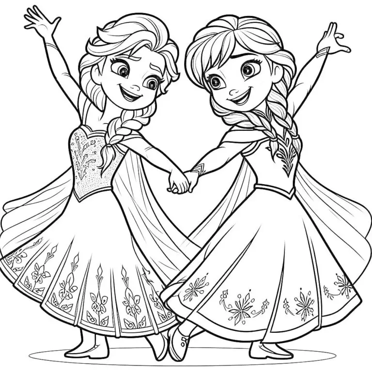 70+ Elsa e Anna da colorare unico e stampare PDF gratuita