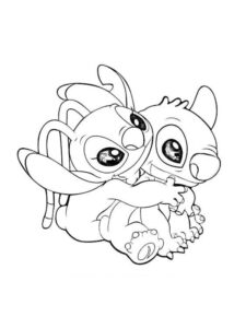 26+ Coloring page Stitch And Angel Unique | Download And Print