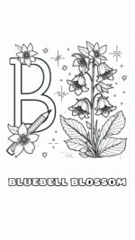Letter B Flowers Coloring Page For Kids To Study