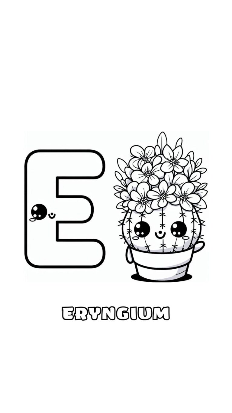 Letter E-bloemen Kleurplaat Voor Kinderen Om Te Studeren