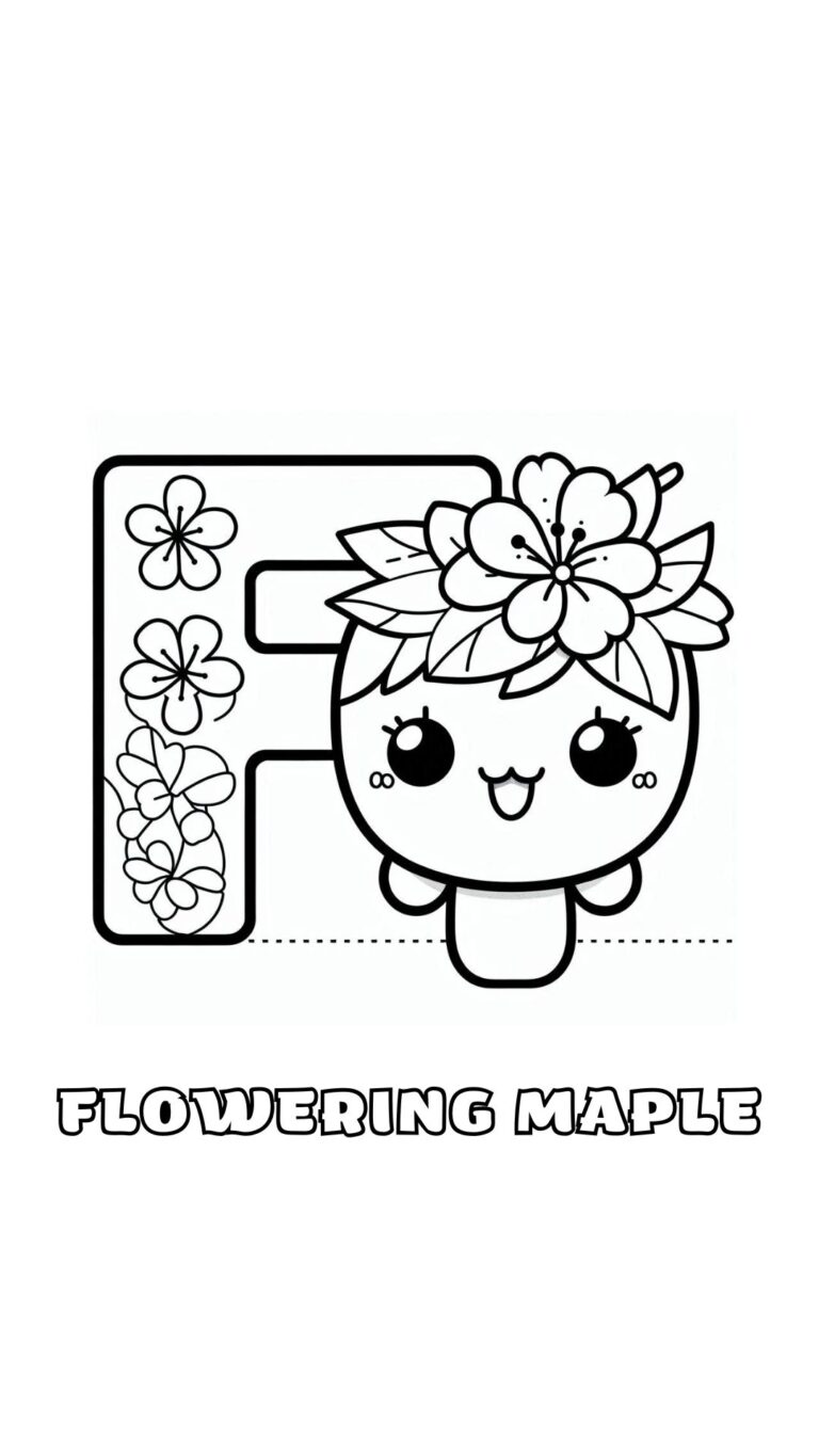 Letter F Flowers Coloring Page For Kids To Study