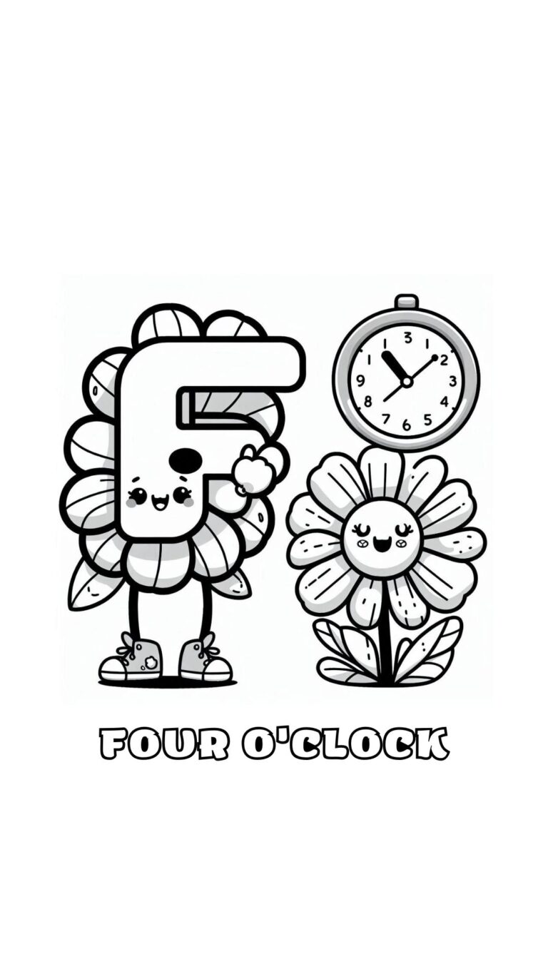 Letter F Flowers Coloring Page For Kids To Study
