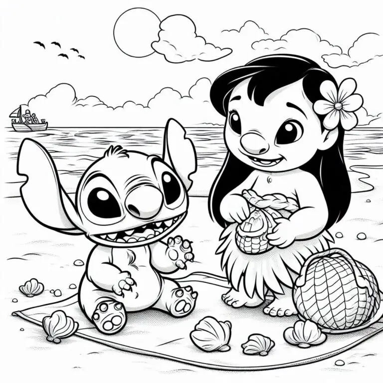 56+ Lilo și Stitch de colorat gratuit (Desene imprimabile)