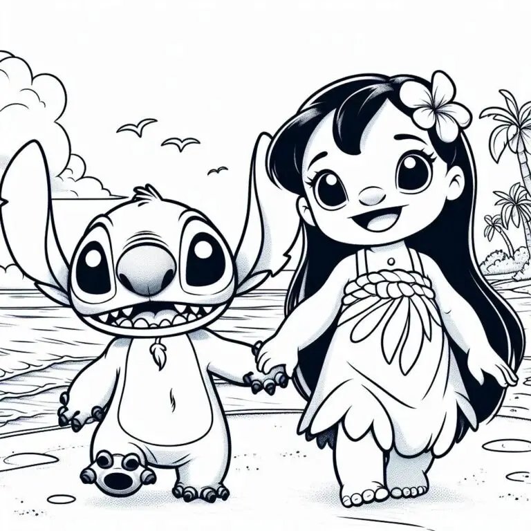 56+ Lilo e Stitch da colorare unico e stampare PDF gratuita