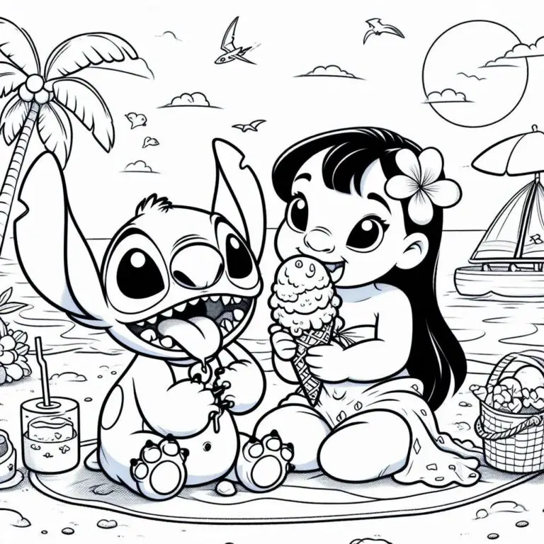 53+ Lilo și Stitch de colorat gratuit (Desene imprimabile)