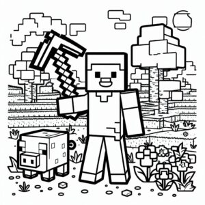 66 Minecraft de colorat pentru copii (Desene imprimabile)